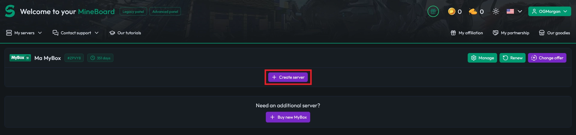 Create your Minecraft server