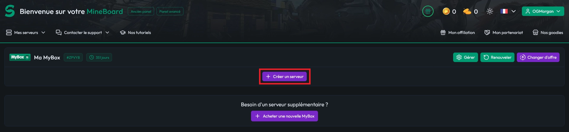 Créer votre serveur Minecraft