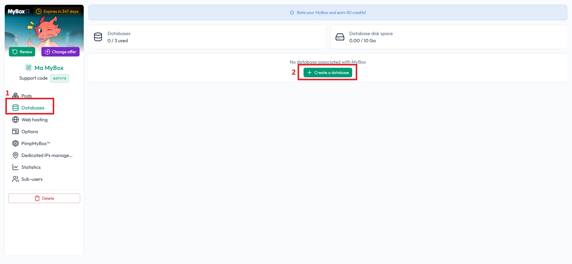 Create Database - MySQL, MariaDB, MongoDB | MineStrator